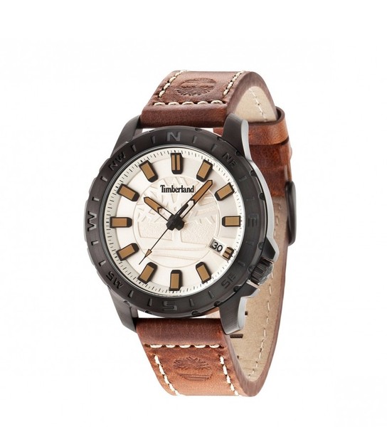Timberland Men's Watch Quartz Waterproof 50m Leather Strap Brown for ...
