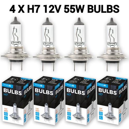 4 X H7 499 477 12V 55W Car Headlight Headlamp Dipped Fog Bulbs 2 Pins ...