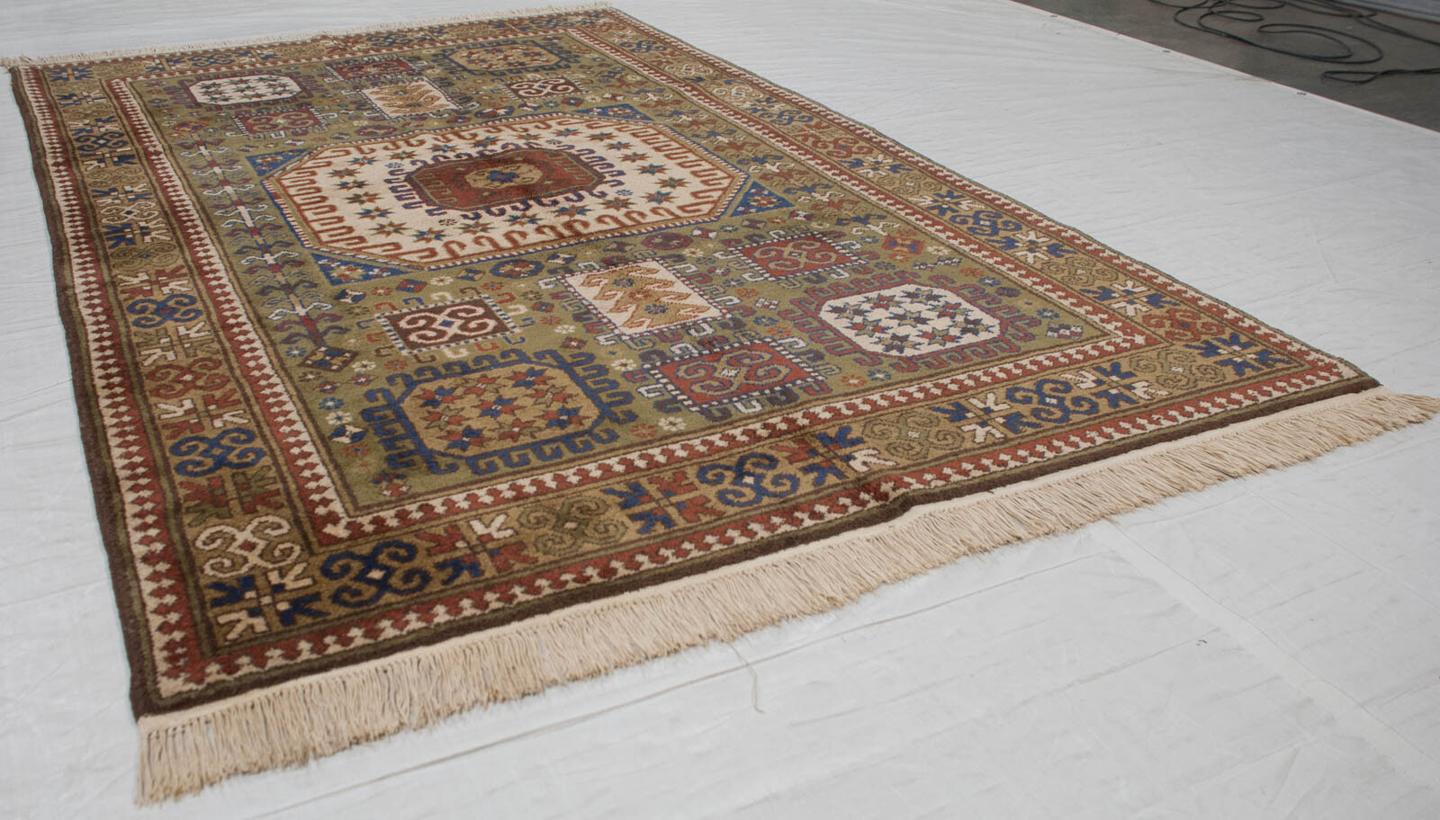 RRA 6x9 vintage Siberian Caucasian design Olive Green Rug 27491 | eBay