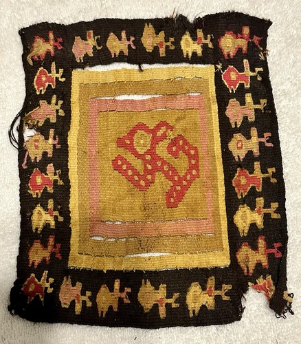 Pre-Columbian Andean Textile Fragment 7” x 8” Paracas/Nazca Style | eBay