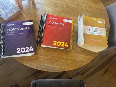 2024 AAPC AMA Lot W/ Tabs: ICD-10-CM Expert 2024, CPT 2024, HCPCS Level ...