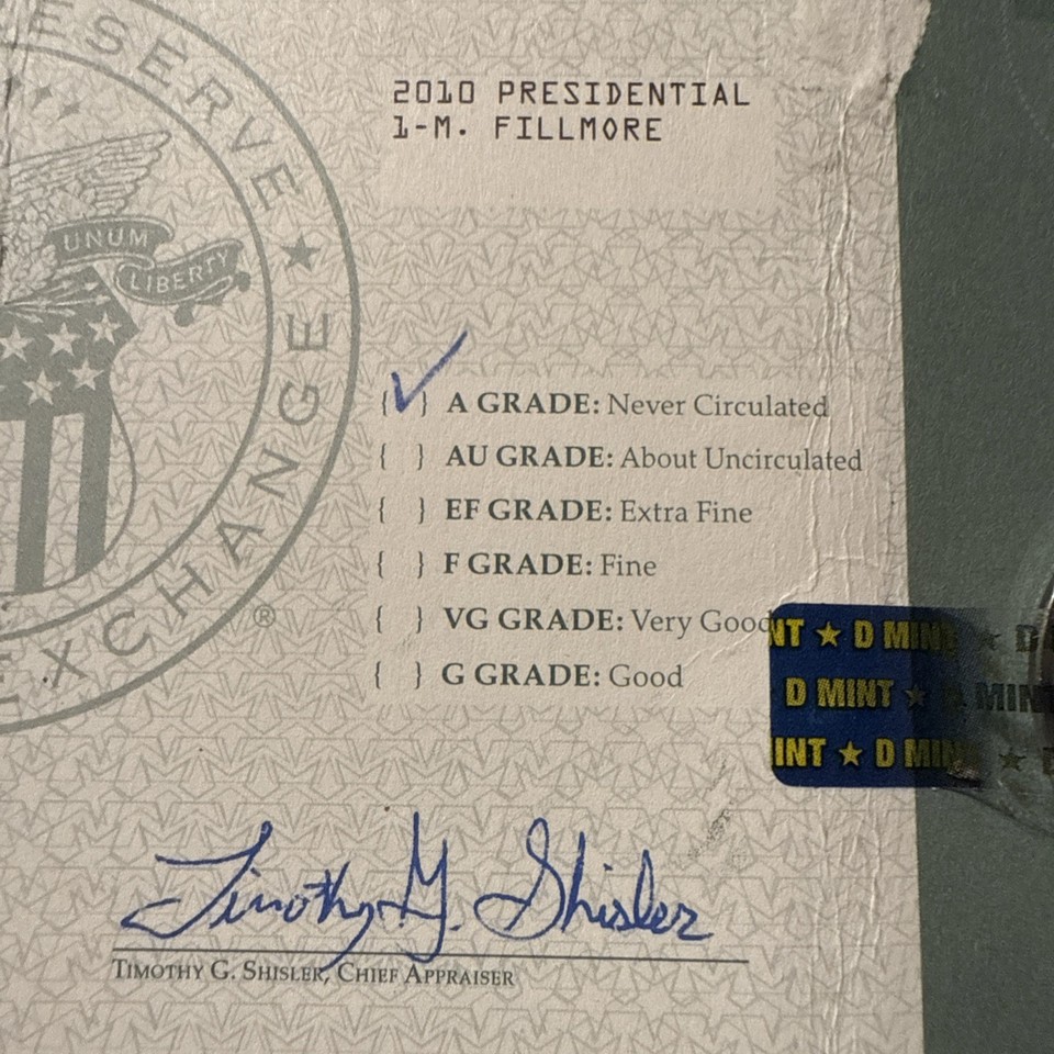 Certificate Of Official Asset Grading Registration 2010 Presidential M ...