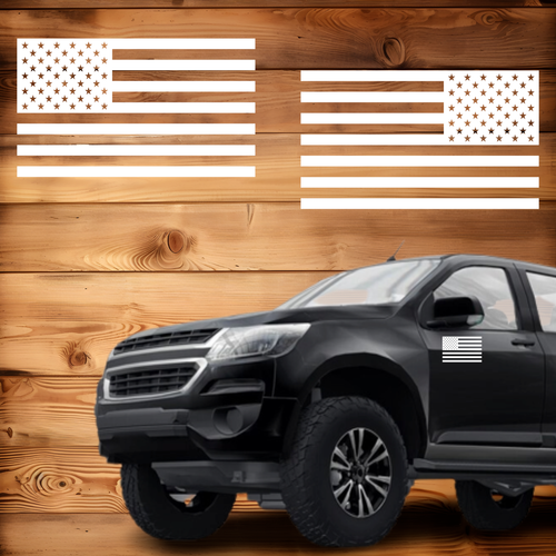 American USA Flag Subdued Vinyl Sticker Decal Die Cut (Pair of 2 ...