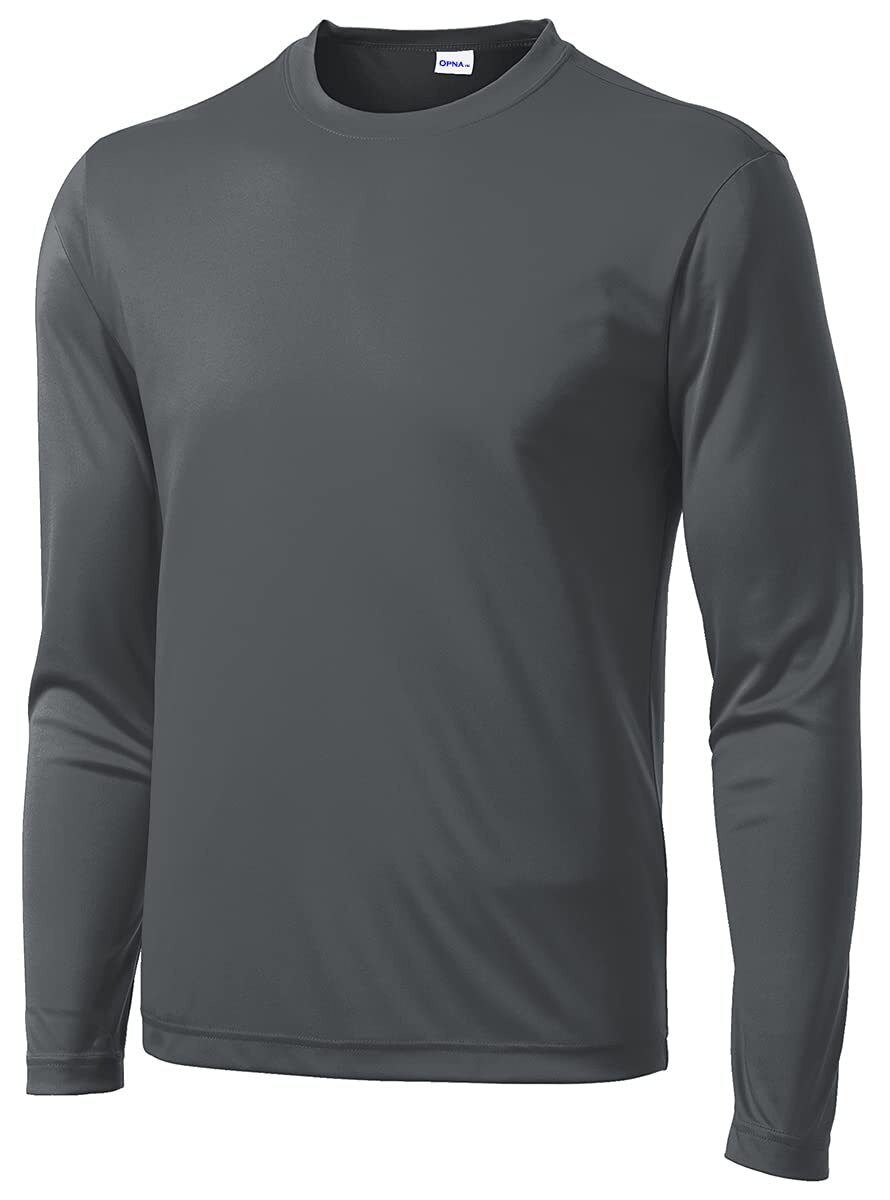 Opna Mens Long Sleeve Moisture Wicking Athletic Shirts IRNgR-2XLT Iron ...