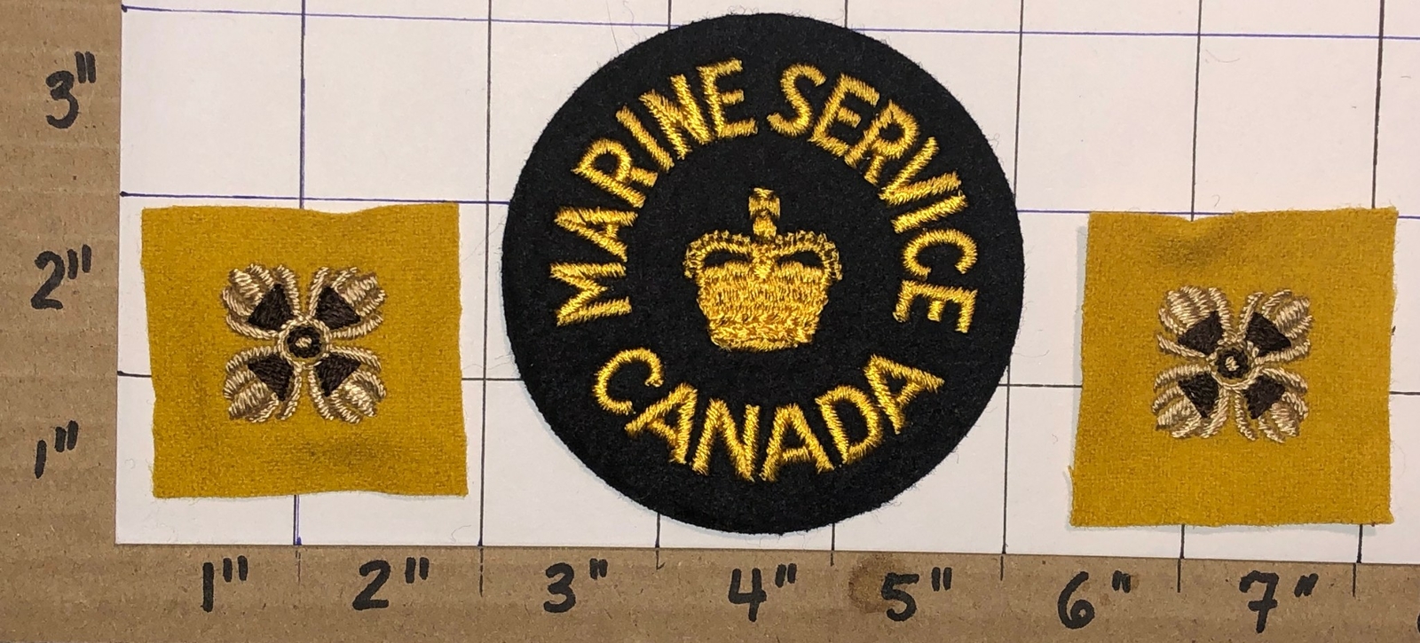 3 VINTAGE ROYAL MARINE SERVICE CANADA CANADIAN NAVY CREST PATCH LOT | eBay
