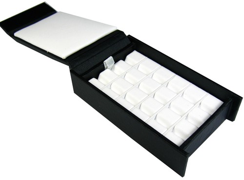 LUXURY GEMS CARRY TRAVEL DISPLAY BOX SHOWELEATHER 11x6.5 cm 3 ROWS 6 ...