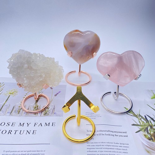 Natural Holder Crystal Heart Original Stone Mine Stand Storage Display ...