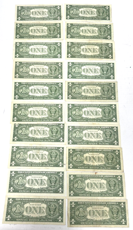 Lot of 20 1957 Series US $1 Silver Certificate F-VF Grade Paper ...
