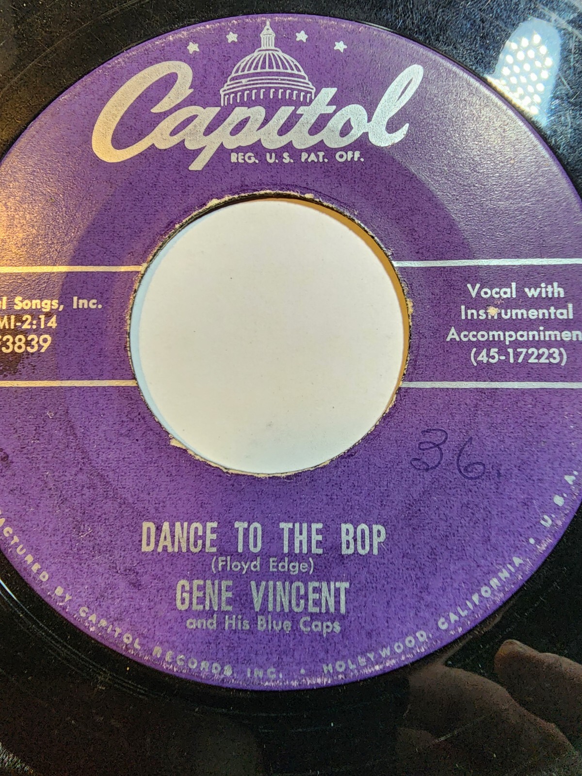 Rock Gene Vincent "DANCE TO THE BOP" / "I GOT IT" CAPITOL GOOD+ F321 | eBay