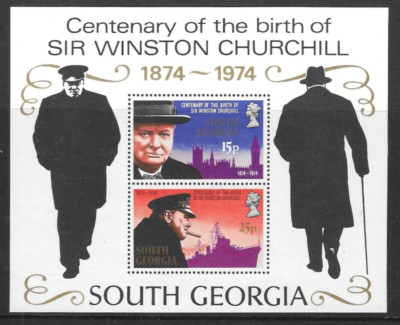 SOUTH GEORGIA ~ SIR WINSTON CHURCHILL MINI SHEET ~ 1974 ~ MNH | eBay