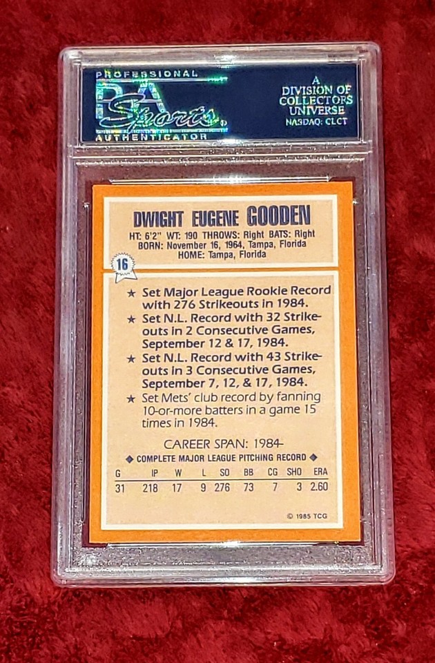 DWIGHT GOODEN ROOKIE RC 1985 WOOLWORTH #16 METS THE DOC PSA 10 🔥 LOW ...