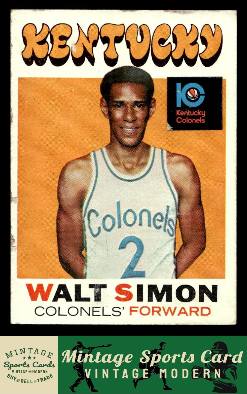 1971 Topps - Walt Simon - #214 Colonels Low Grade - "Sticker of Front ...
