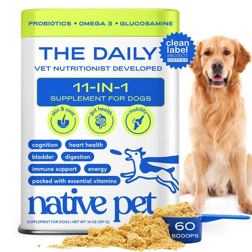 Dog Vitamins & Supplements - 11-in-1 Vitamin Powder for Dog Food Topper ...