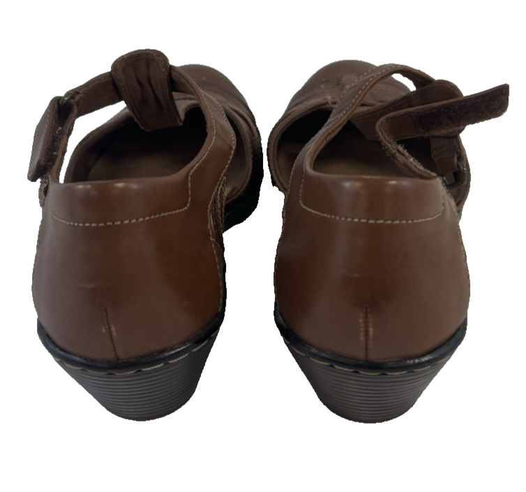 Clarks Collection Wendy Alto T-Strap Sandals Tan Brown Leather New in ...