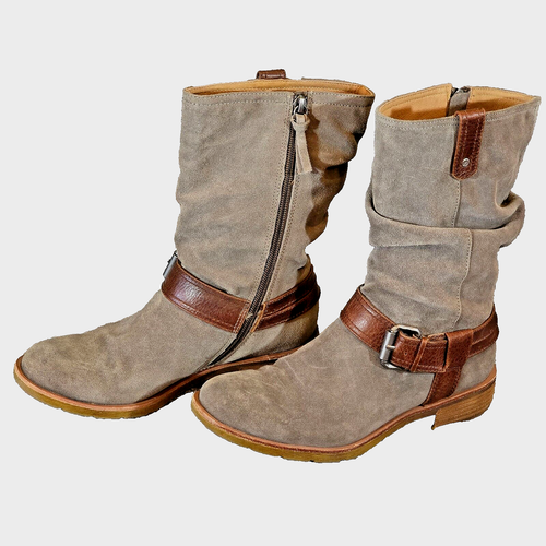 Sofft Bostyn grey suede water resistant zip boots size 7 | eBay