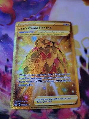 ⭐ POKEMON LEAFY CAMO PONCHO 214 - POKEMON SILVER TEMPEST - SECRET HOLO ...