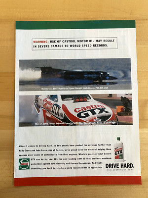 1998 Vintage Print Ad Castrol GTX NHRA John Force Ford | eBay