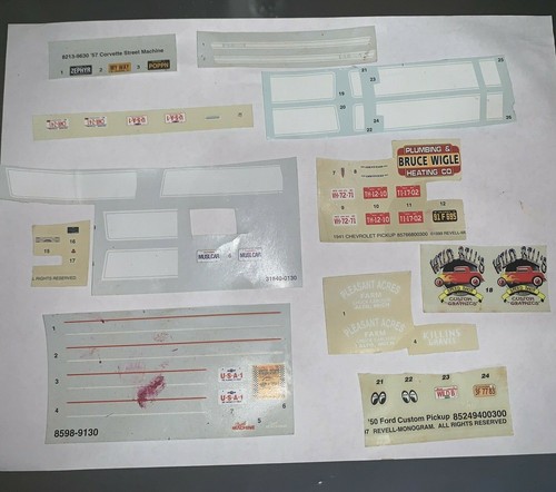VTG AMT And Revell Model Car Kit Decal Lot / Read Discription | eBay