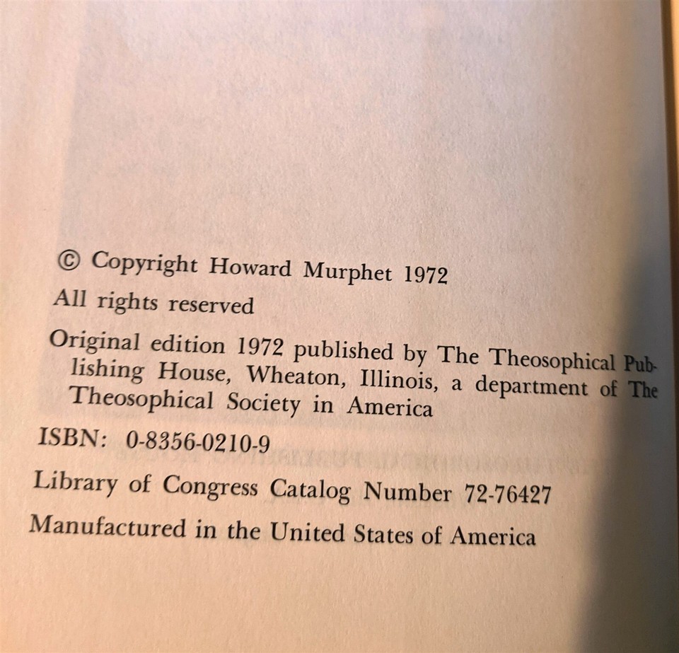 Hammer On The Mountain by Howard Murphet first edition esoteric, occult ...