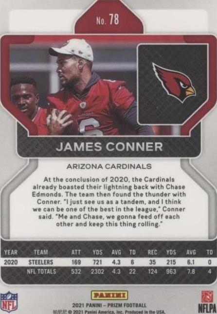 2021 Panini Prizm James Conner #78 for sale | eBay