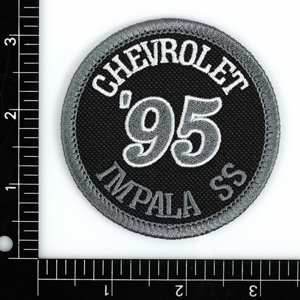 1995 Chevrolet Impala SS Embroidered Patch Black/Dark Gray Iron-On Sew ...