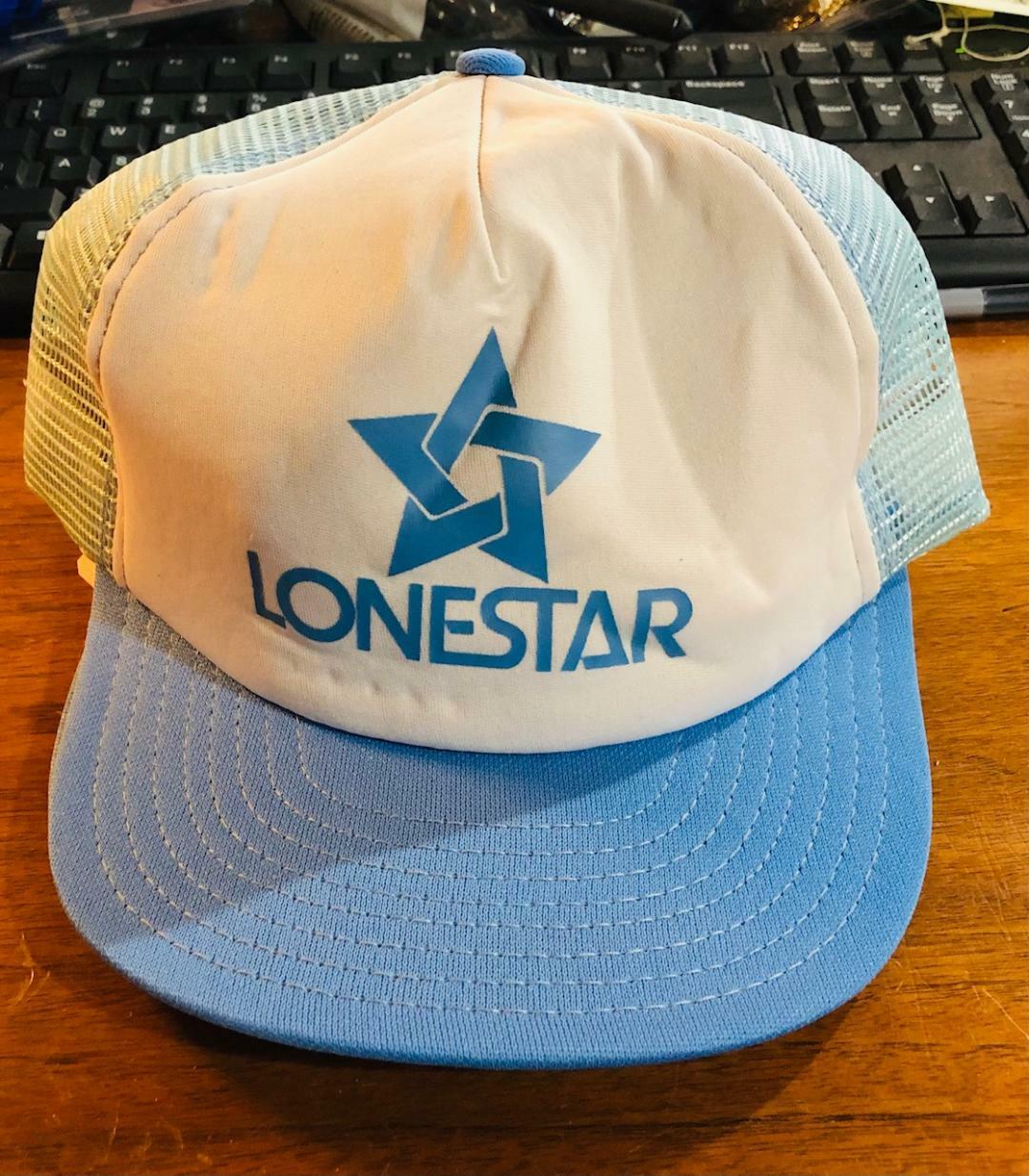 Vintage 1980s Lonestar AJD Light Blue Trucker Hat Cap… - Gem