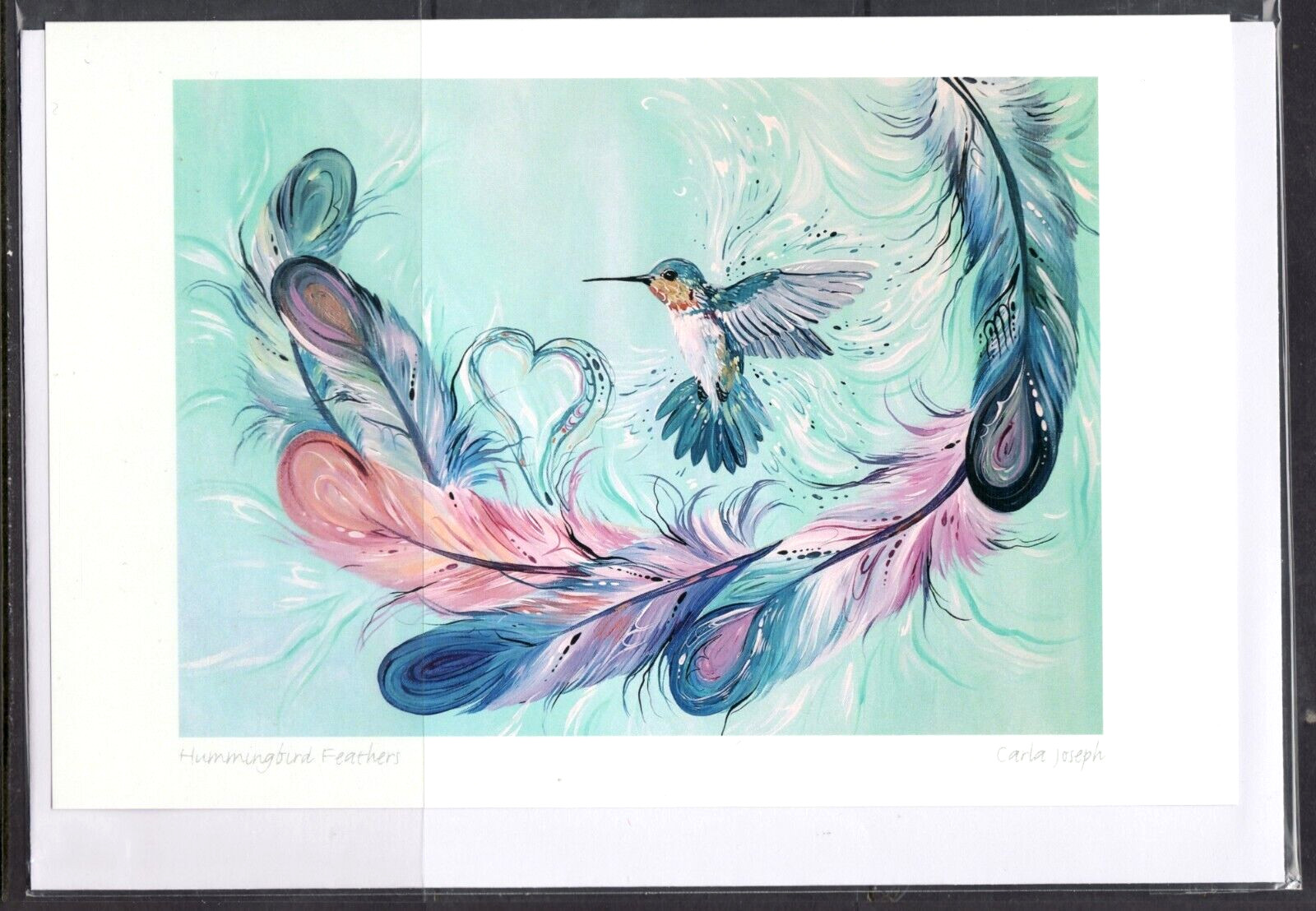 HUMMINGBIRD FEATHERS - Metis / Cree art by | Grelly UK