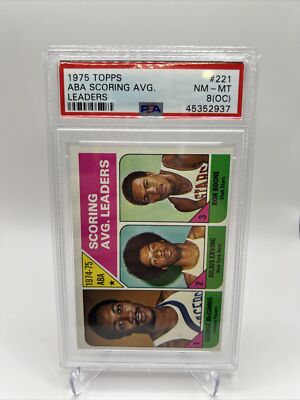 1975 Topps ABA Scoring Leaders #221 ~ Julius Erving ~~ High-End Dr J ...