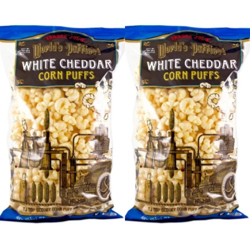 2 Packs Trader Joe's World’s Puffiest White Cheddar Corn Puffs 7 oz ...