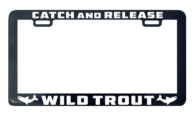 Catch and release fishing wild trout license plate frame holder tag | eBay