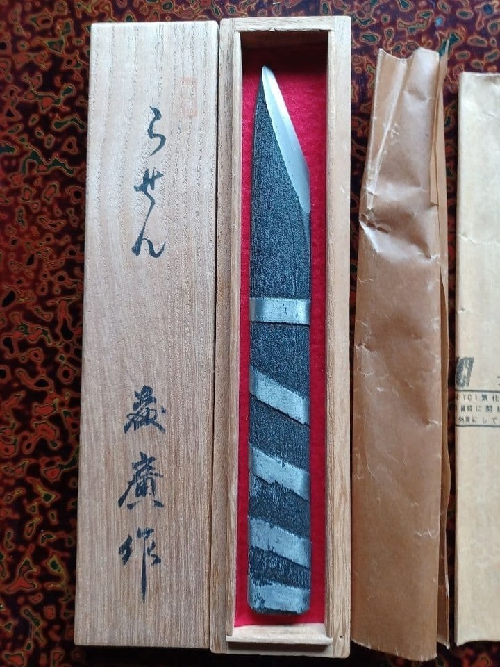 Fujihiro Rasen Marking Knife Japanese Kiridashi Kogatana Blue Steel #2 ...