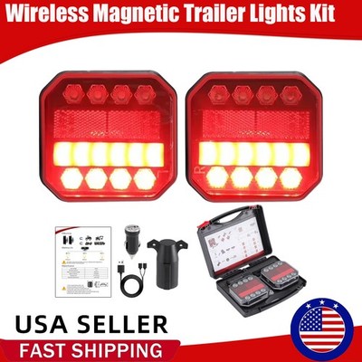 Wireless Magnetic Trailer Lights Kit, Rechargeable LED Tail Lights, For ...