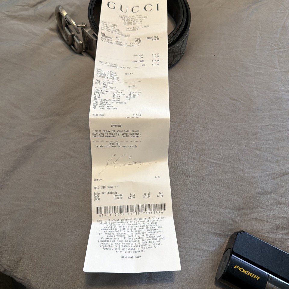 Gucci GG Supreme GG Marmont Reversible Belt - Size 38 inch / 95 cm USA ...