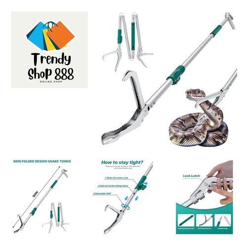90" Snake Grabber Tool – Heavy Duty Locking Reptile Tongs for ...