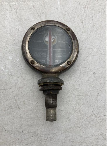 Boyce Motometer Brass Patina Cool Motor Summer Steam Temperature Gauge ...