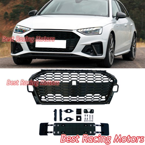 For 2020-2025 Audi A4 B9.5 RS4 Style Front Grill (Gloss Black Frame ...