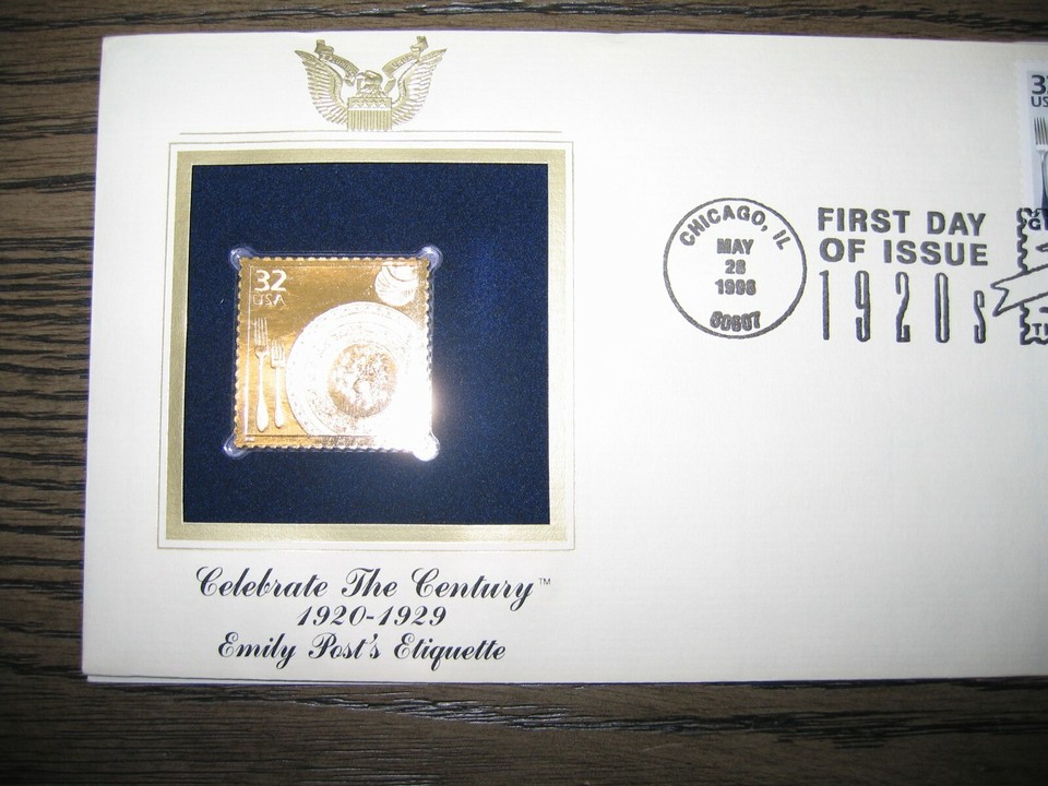 Emily Post's Etiquette replica Celebrate Century Gold Stamp Golden ...
