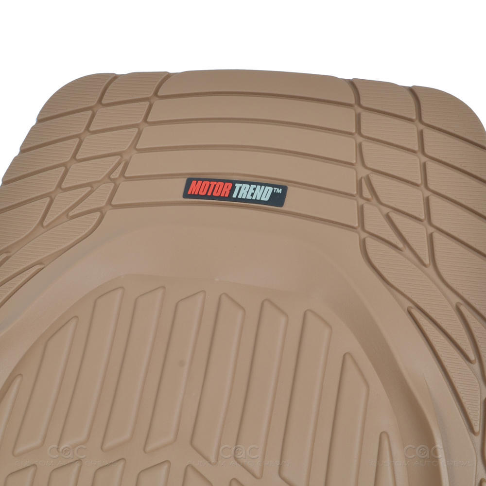 Beige Deep Dish All Weather HD Rubber Mats Package - 5pc Floor Liners ...