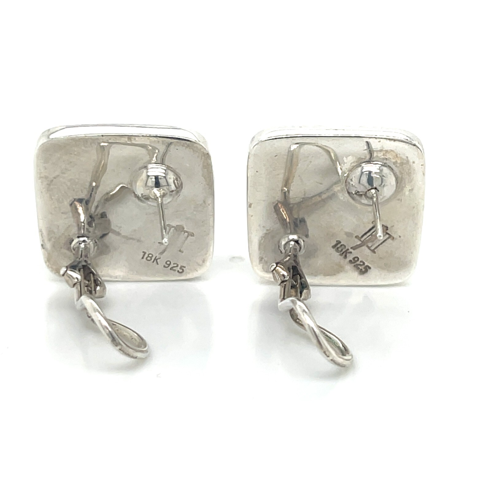 John Hardy Sterling Silver & 18K Gold Square Omega Ea… - Gem