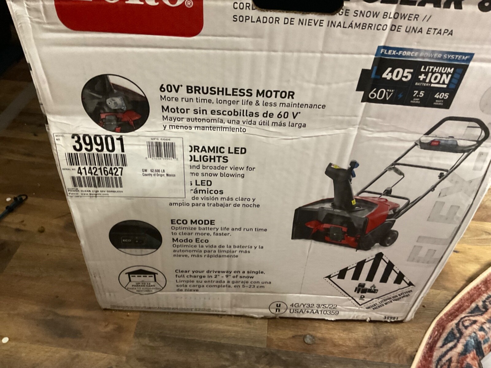 Toro 39901 60V Cordless Electric Snow Blower for sale online | eBay