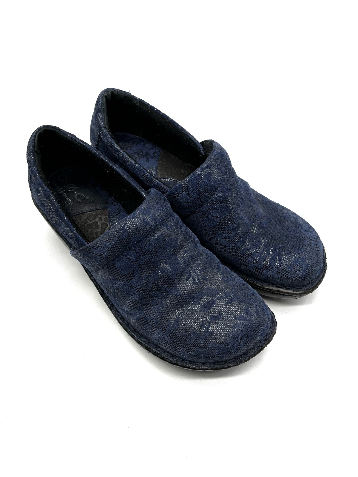 BOC Born Concepts Navy Blue Suede Leather Clogs women… - Gem