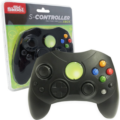 Old Skool Black Wired S-Type Controller for (Original XBOX) | eBay
