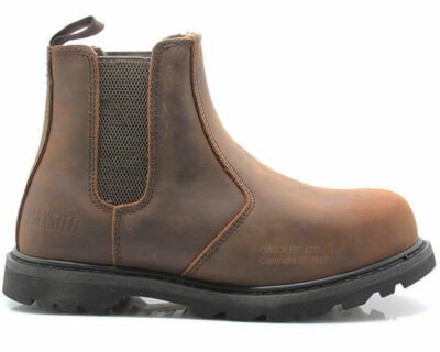 MENS SLIP ON CHELSEA DEALER SAFETY BOOTS WORK BOOTS SHOES STEEL TOE CAP ...