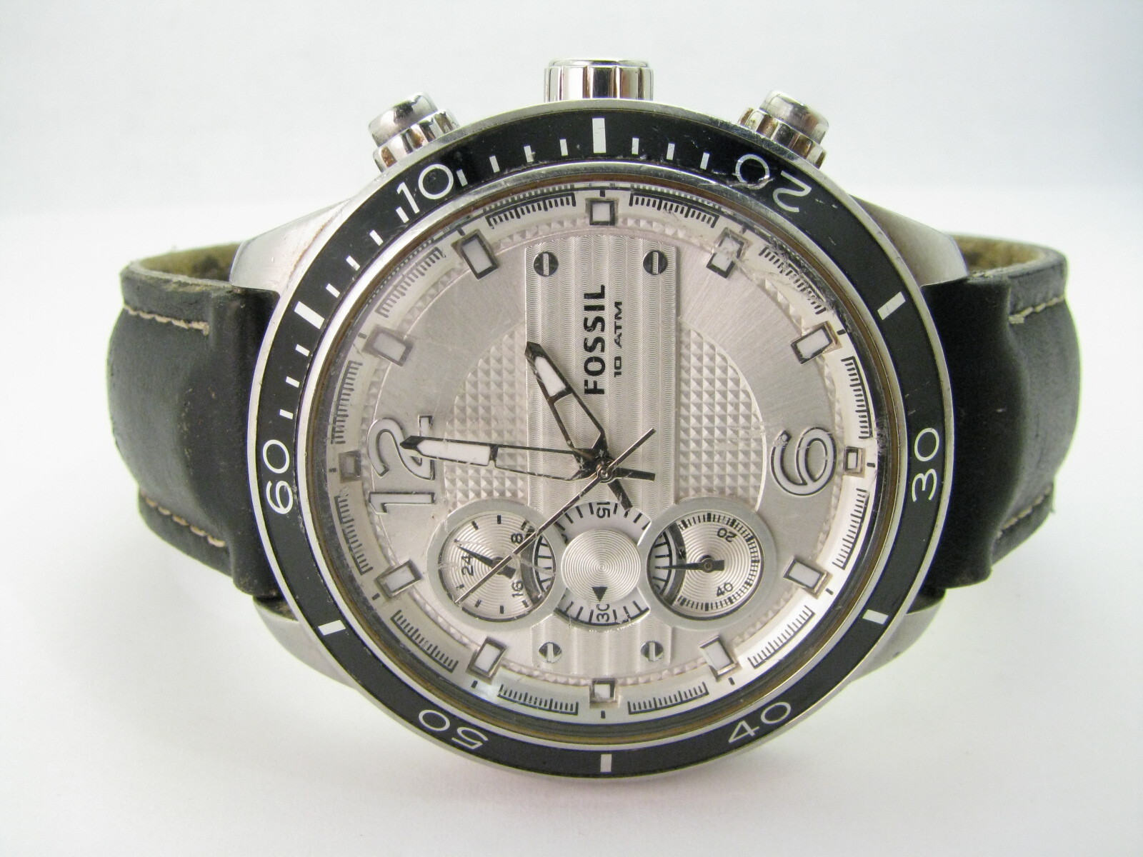 Rare Fossil Offset Overlapping Subdials Chronograph Watch CH2584 | eBay