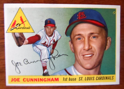1955 TOPPS BASEBALL #37 JOE CUNNINGHAM ST. LOUIS CARDINALS EX/MT SET ...