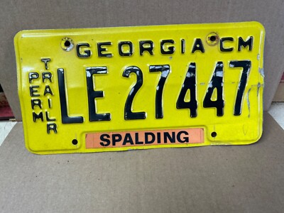 Vintage Spalding Co. Georgia License Plate Perm. trailer | eBay