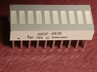 2 x HDSP-4830 Bar Graph Array, Red 30mA 3.5mcd 626nm, Hewlett Packard ...