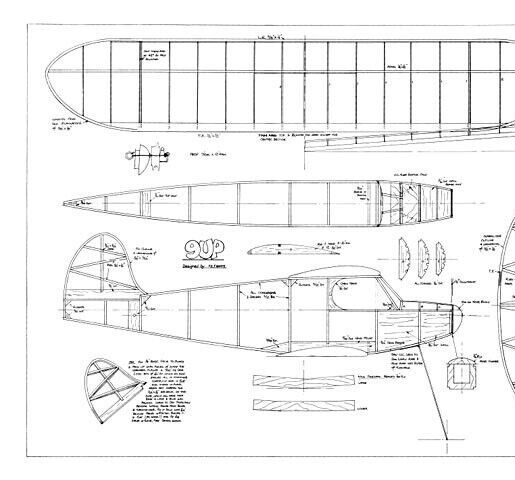 9 up Biplane Rubber Power 28" Model Airplane Printed Plans & Templates ...