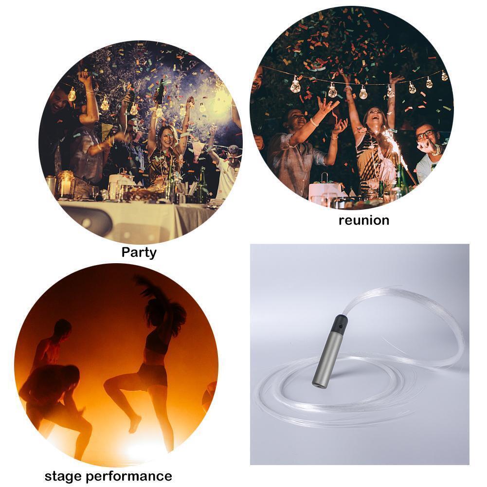 LED Fiber Optic Whip Strip Light 360° RGB Multi-Mode Flashlight Dance ...