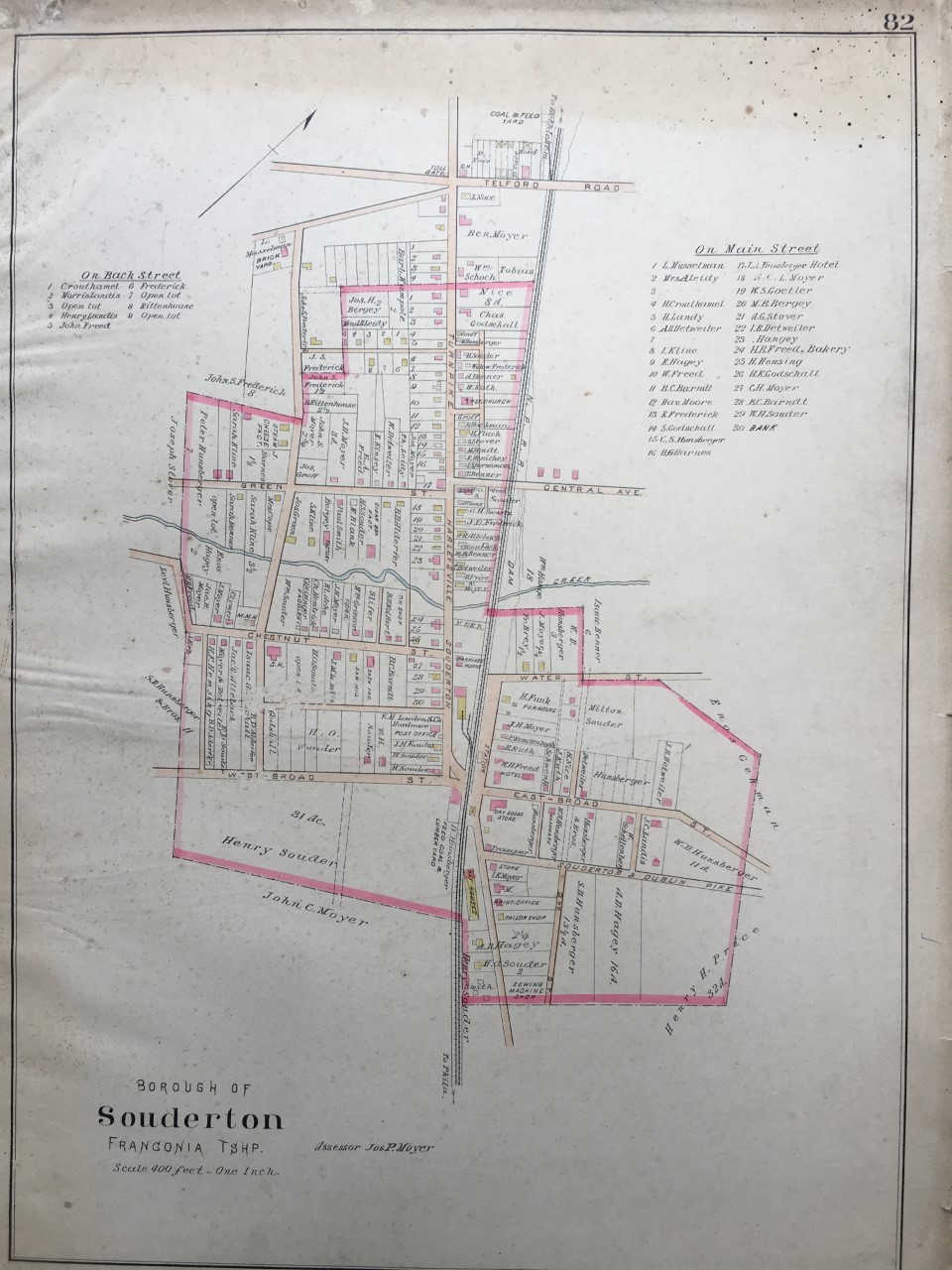 1893 J.L. SMITH MONTGOMERY COUNTY PENNSYLVANIA SOUDERTON, HARLEYSVILLE ...